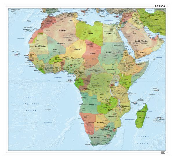 Political Map Afrika - Relief Edition - EPS & JPG - 1294 - The World of ...