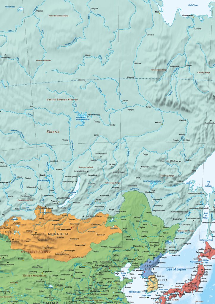 Political Map Asia - Conic Projection - EPS & JPG - 1610 - The World of ...