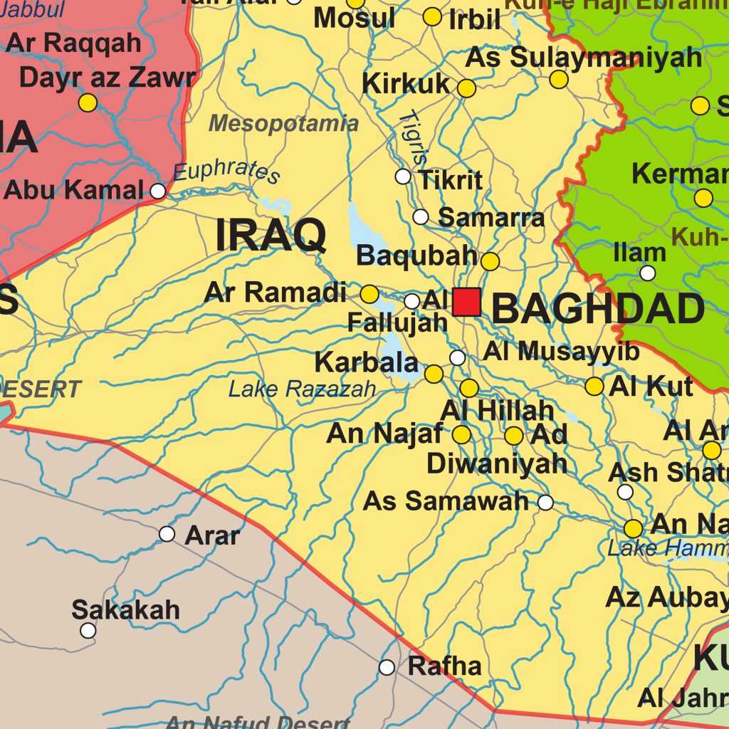 Political Map Middle-East - Enlarged Edition - EPS & JPG - 1307 - The ...