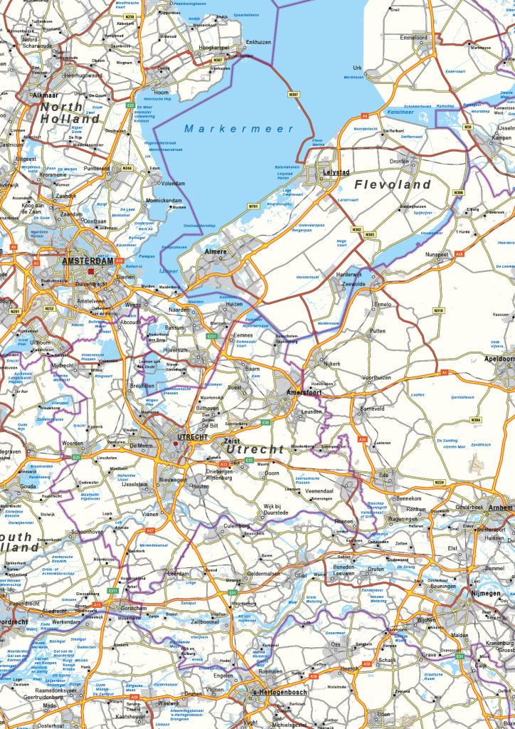 Road Map the Netherlands - Detailed Edition - EPS & JPG - 1590 - The ...