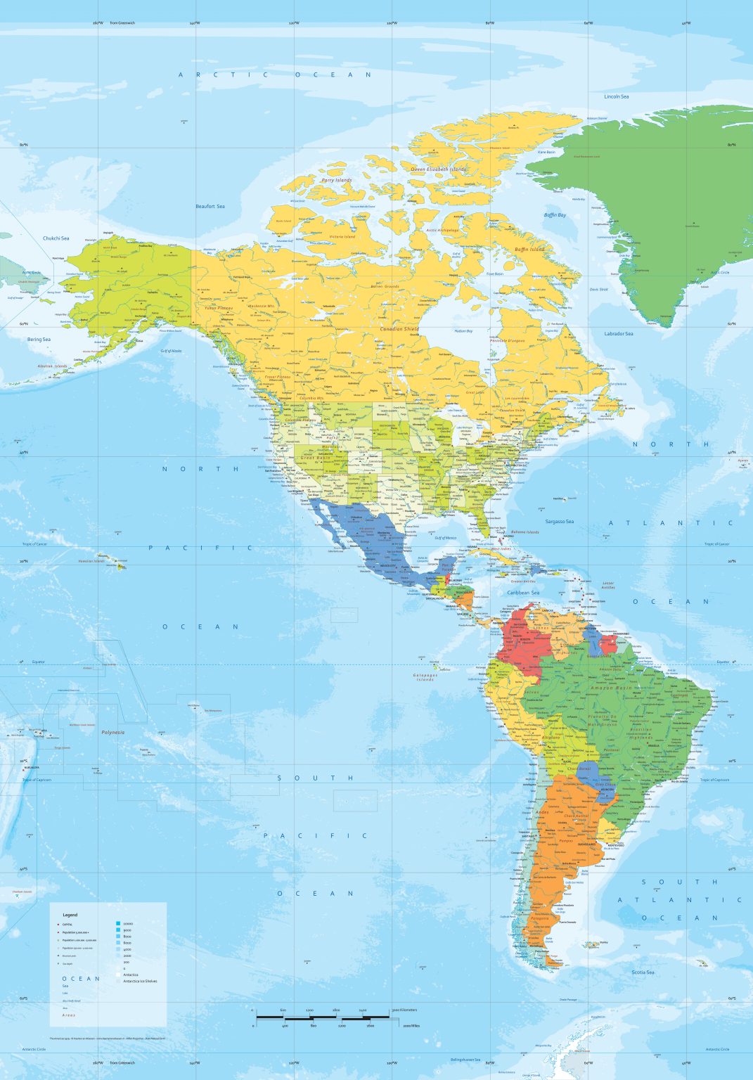 Political Map The Americas - Classic Edition - EPS & JPG - 1979 - The ...